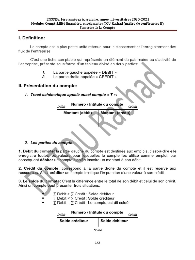 Chapitre III - Le Compte | PDF | Comptabilité | Économie