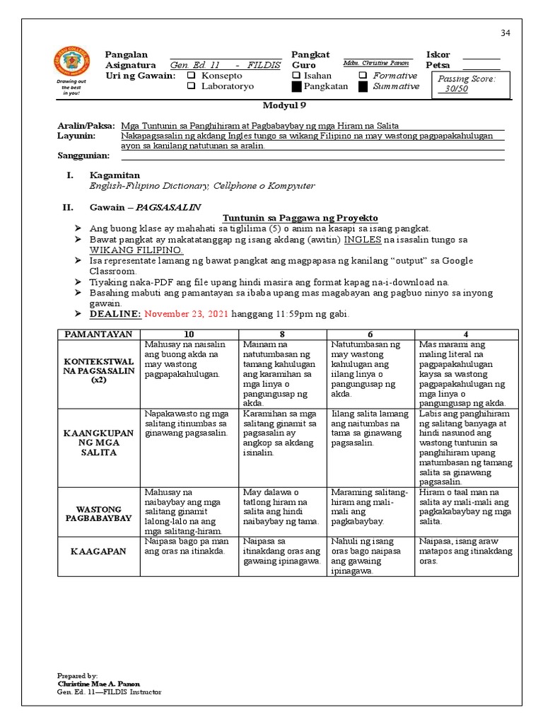 FILDIS Module 9 | PDF