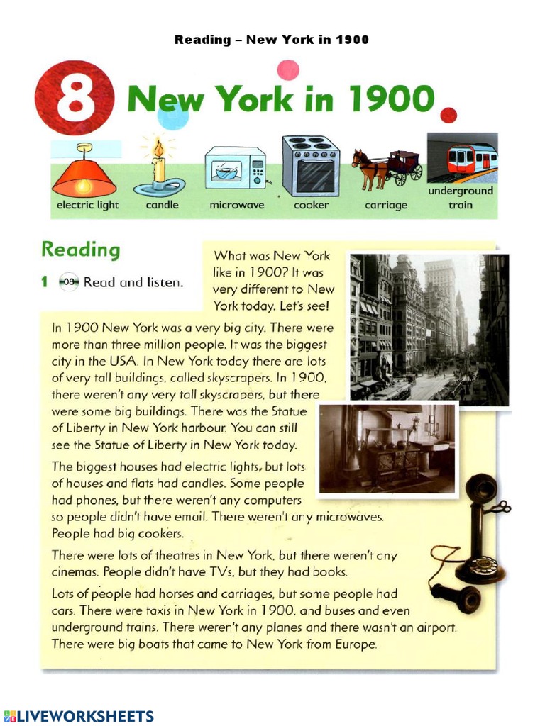 New York Reading Comprehension 1900 | PDF