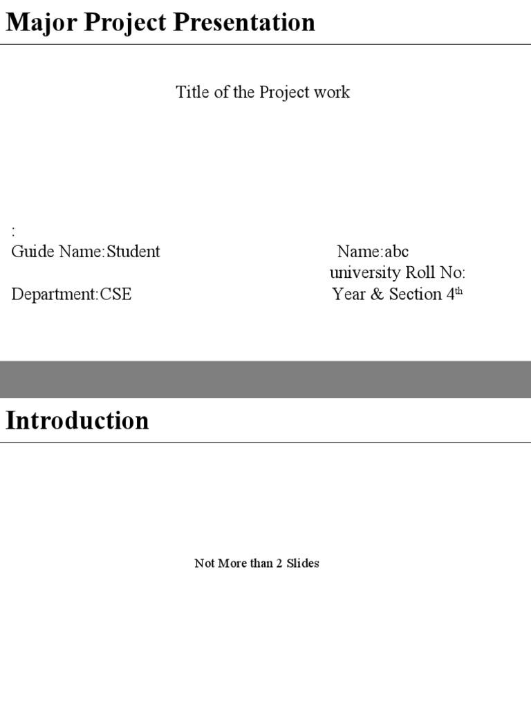 Major Project - Format | PDF