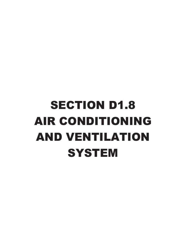 Section D1.8 Air Conditioning and Ventilation System | PDF | Air Conditioning | Continuum Mechanics