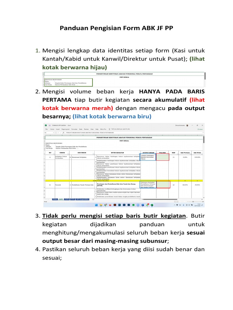 Panduan Pengisian Form ABK JF PP | PDF