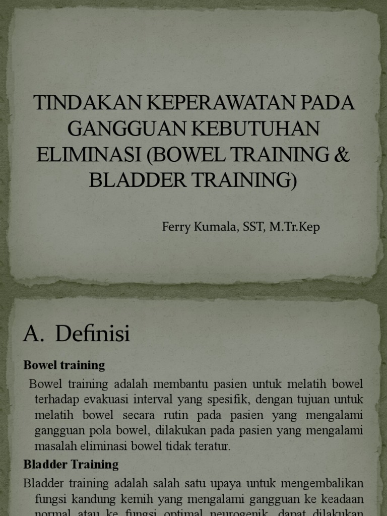 KMB Bowel Bladder Training | PDF