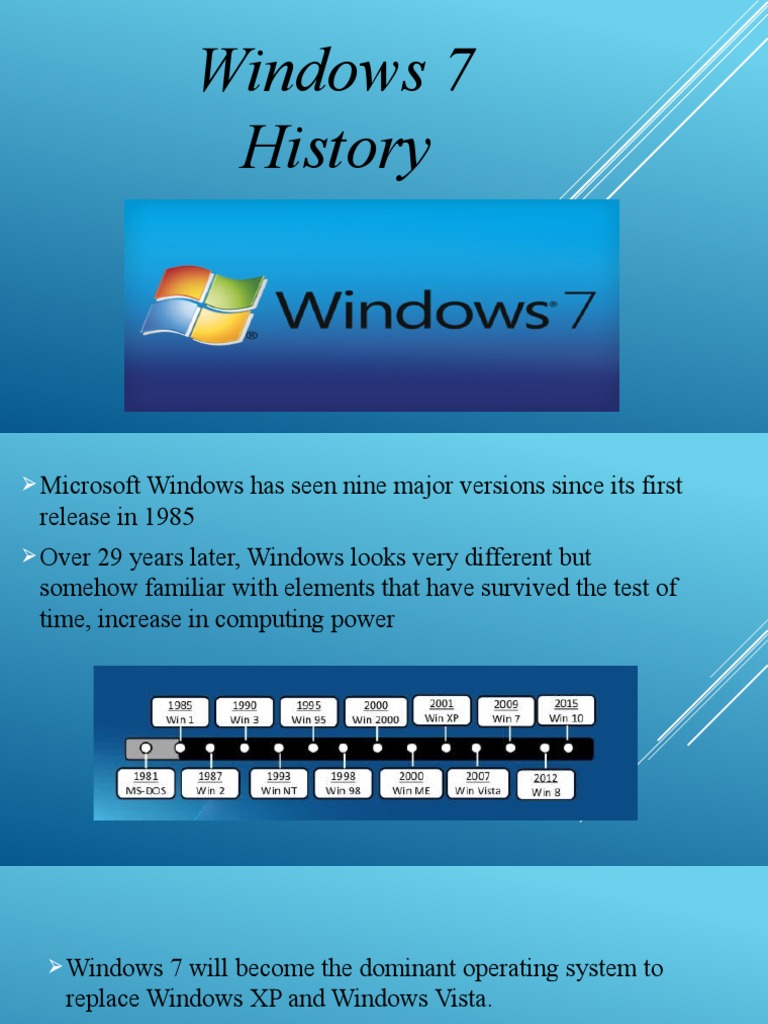 Windows 7 - History | PDF