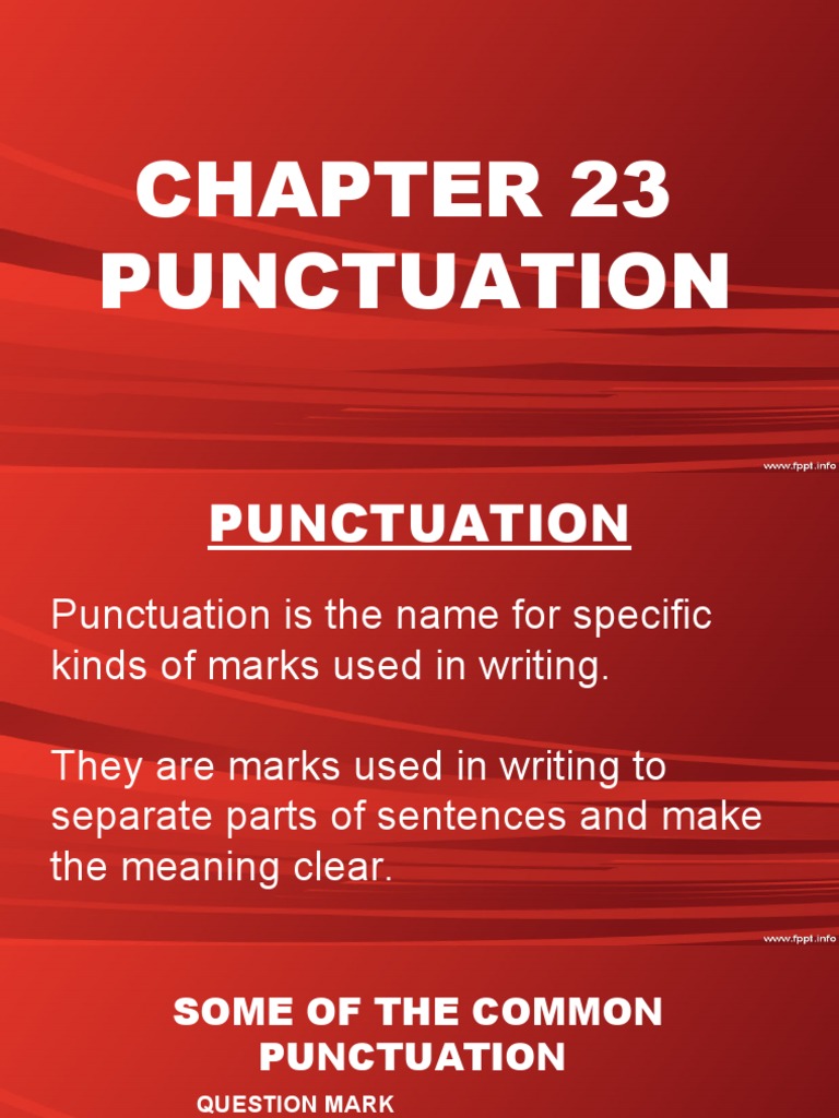 Chapter - 23 Punctuation | PDF | Punctuation | Comma