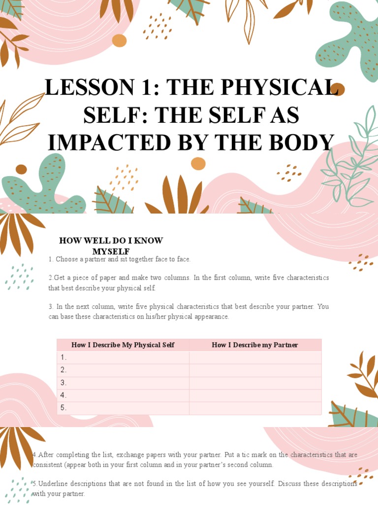 Physical Self | PDF | Identity (Social Science) | Puberty