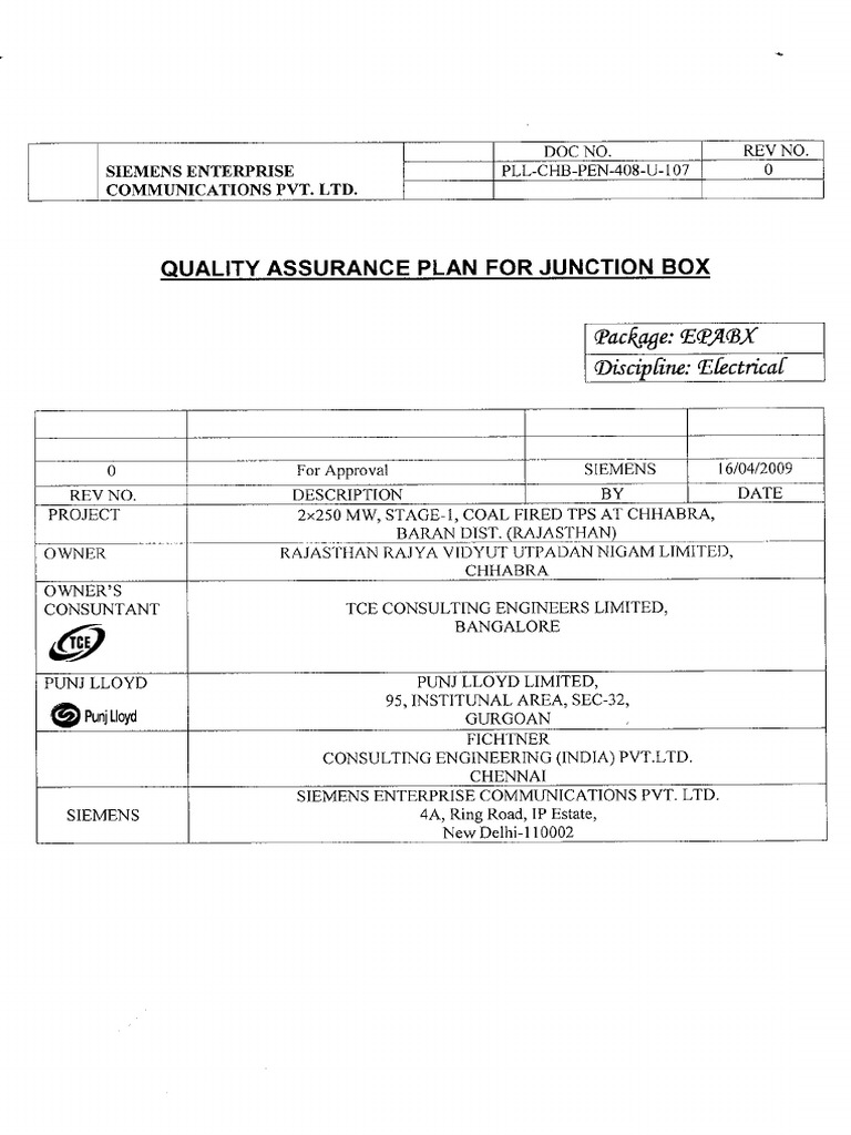 QAP - Junction Box - Rev 0 - EPABX | PDF