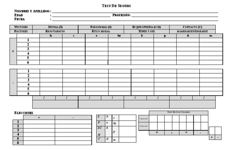 Protocolo Test de Szondi | PDF