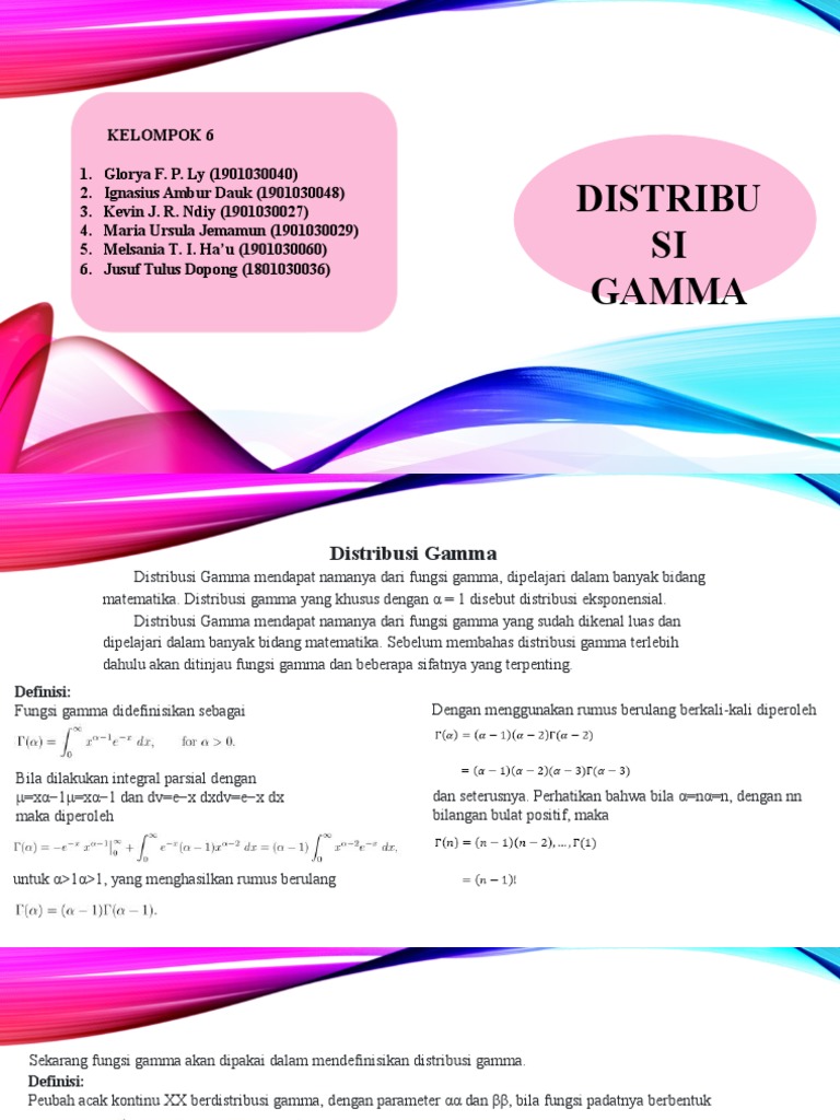 Distribusi Gamma - Kelompok 6 | PDF | Sains & Matematika