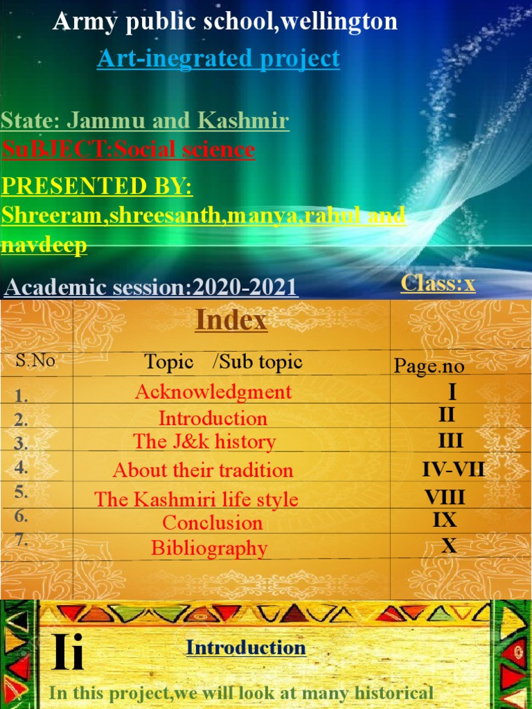 SST Art Integrated Project-Class X | PDF | Kashmir | South Asia