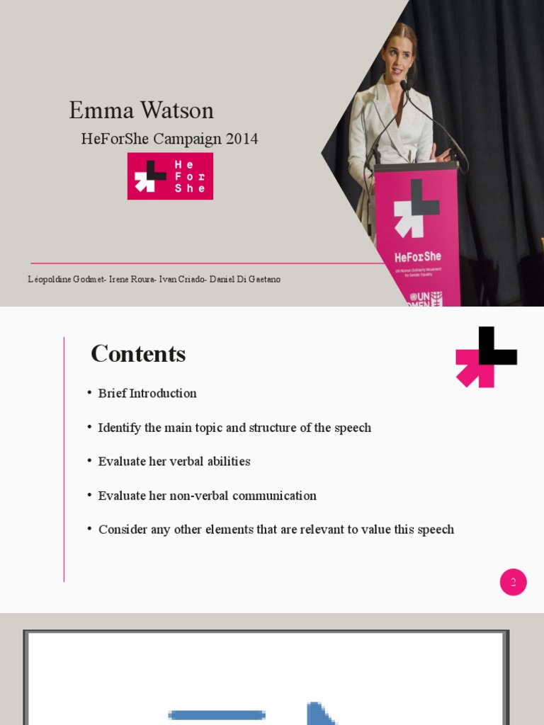 Emma Watson's HeForShe Speech Analysis | PDF | Nonverbal Communication ...