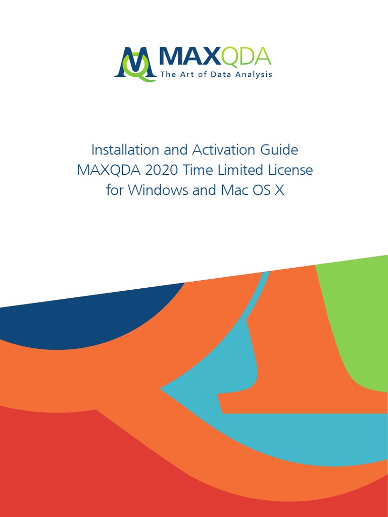 Installation and Activation Guide MAXQDA 2020 Time Limited License For ...