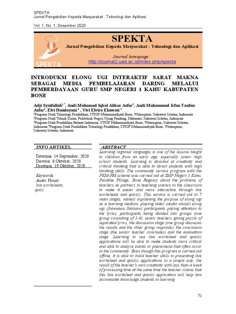 Elong Ugi: Media Pembelajaran Daring | PDF | Cognition