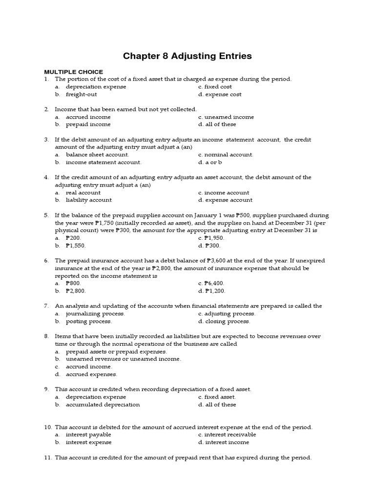 Adjusting Entries in Accounting | PDF | Debits And Credits | Expense