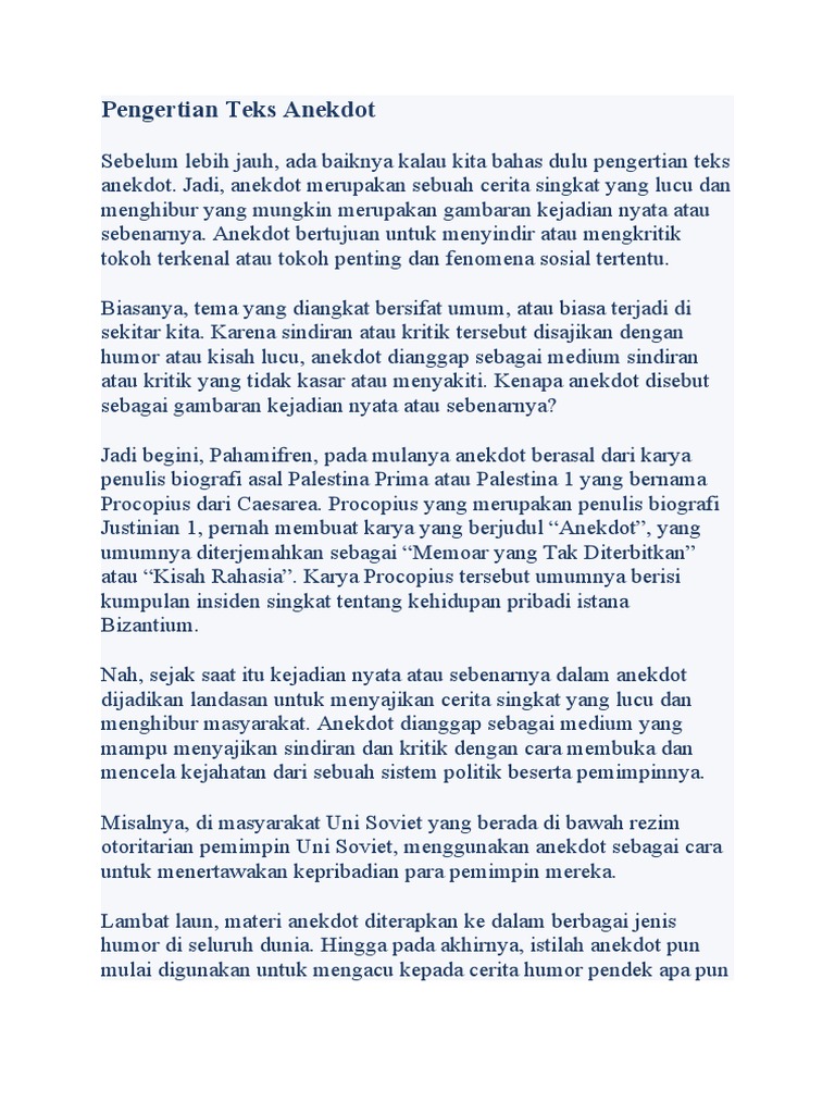 Bahan Ajar Teks Anekdot | PDF