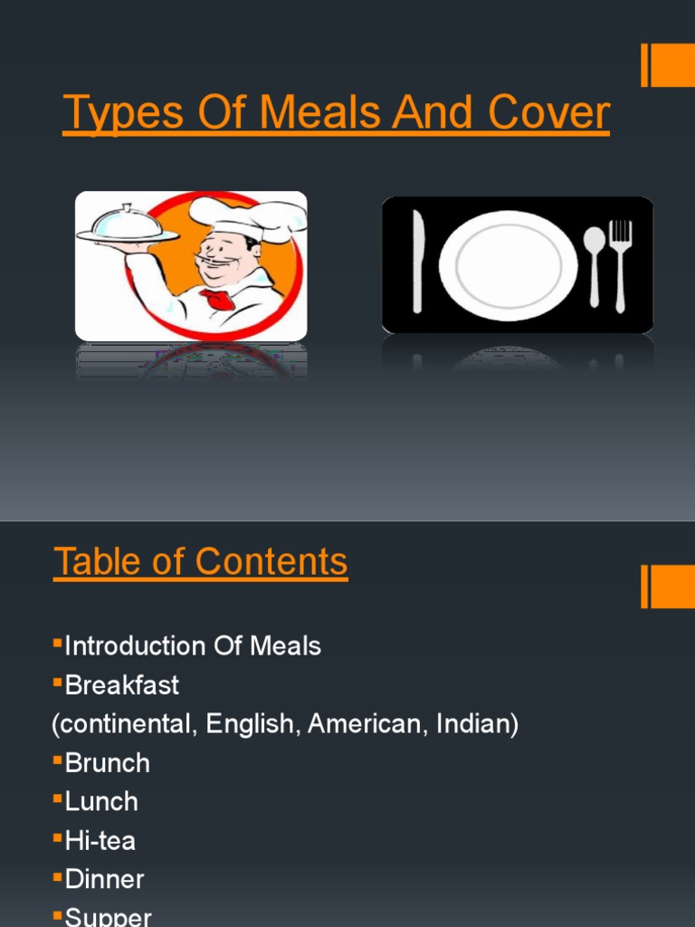 Types of Meals Explained | PDF | Meal | Tableware