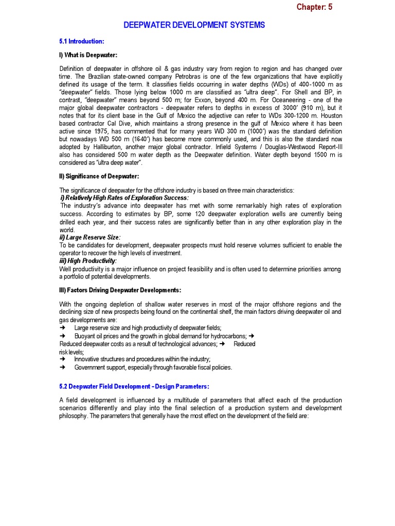 05-Deep Water Development | PDF | Petroleum Reservoir | Subsea (Technology)