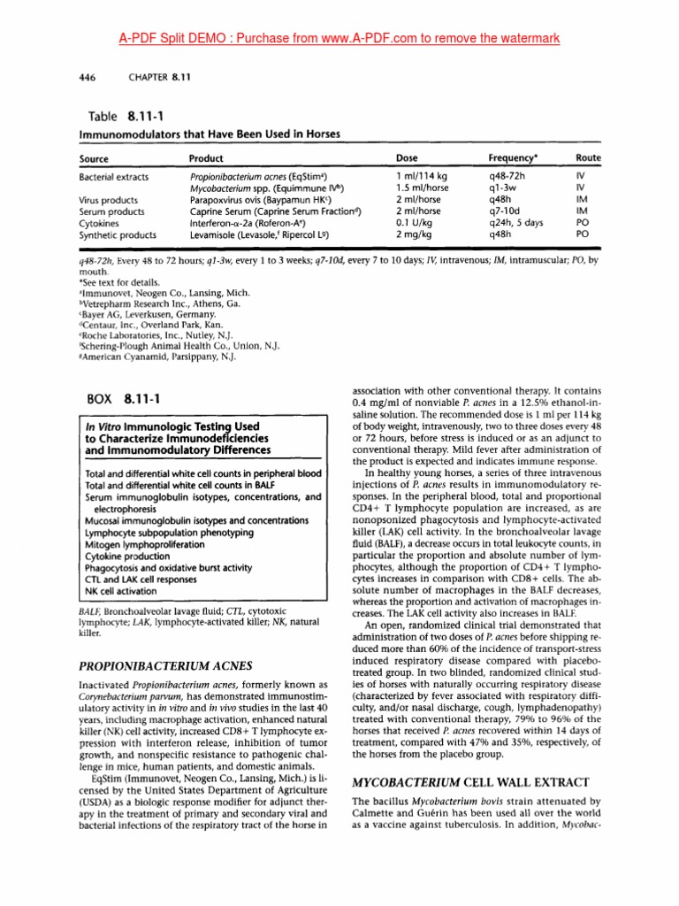 Immunomodulators for Horses | PDF | Immunotherapy | Interferon