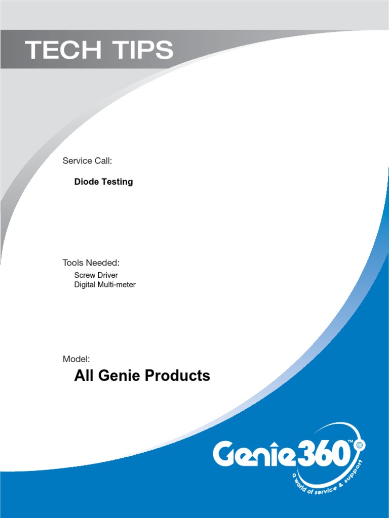 Genie Diode-Testing | PDF | Electricity | Equipment
