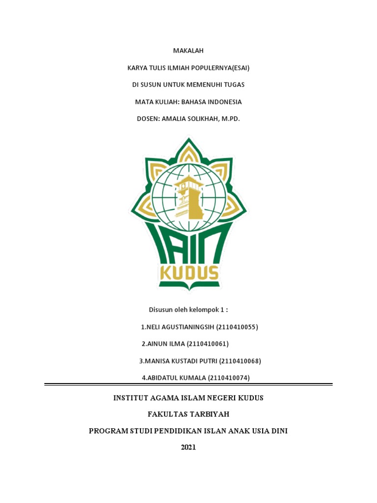 Ciri dan Contoh Esai Ilmiah Populer | PDF | Seni & Disiplin Bahasa | Kajian Bahasa Asing