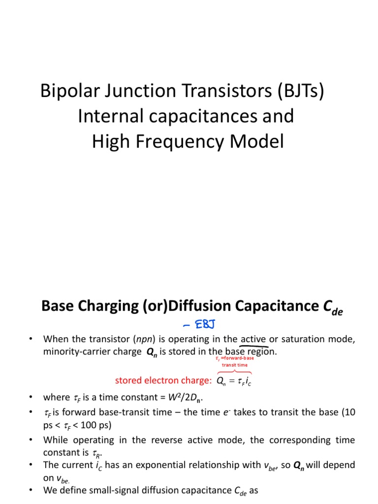 Bipolar Junction Transistors (BJTS) Internal Capacitances and High ...