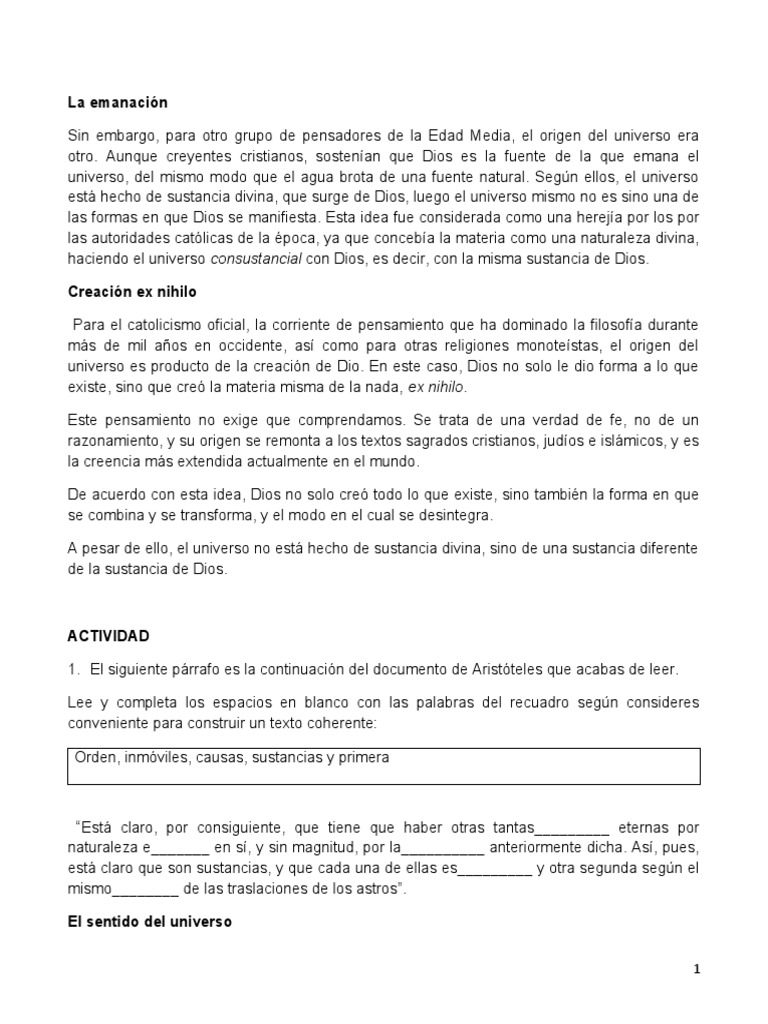 La Emanación | PDF | Dios | Universo