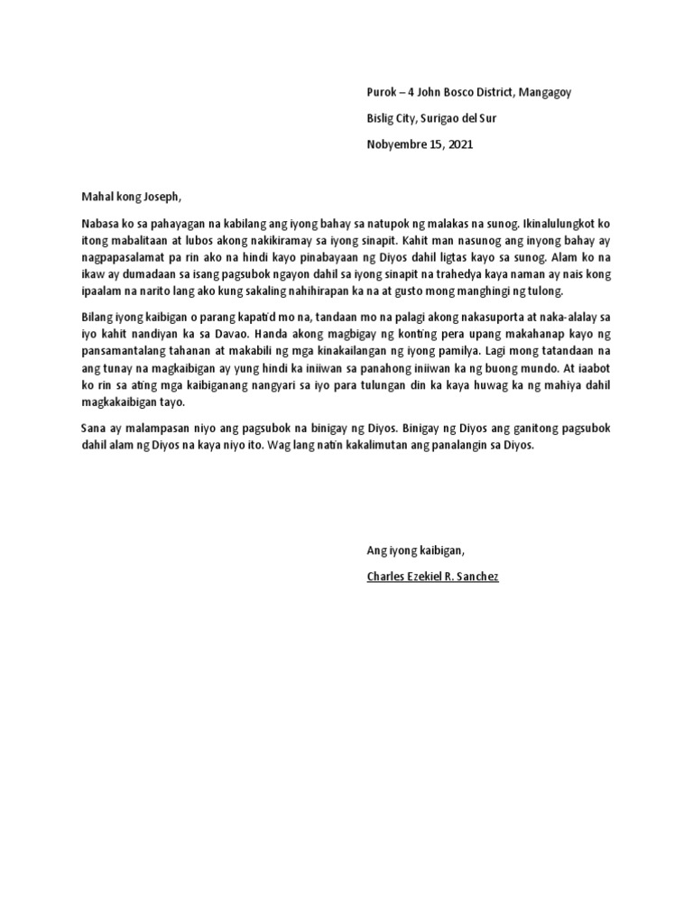 Filipino Letter | PDF