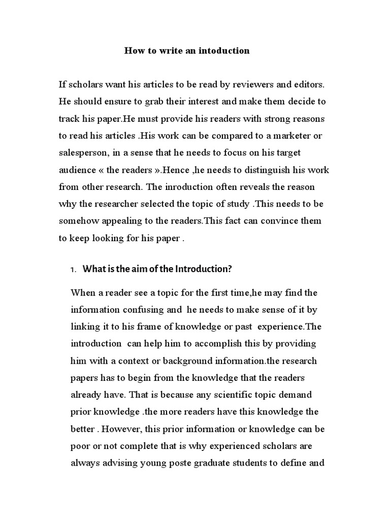 How To Write An Intoduction | PDF | Artificial Intelligence ...