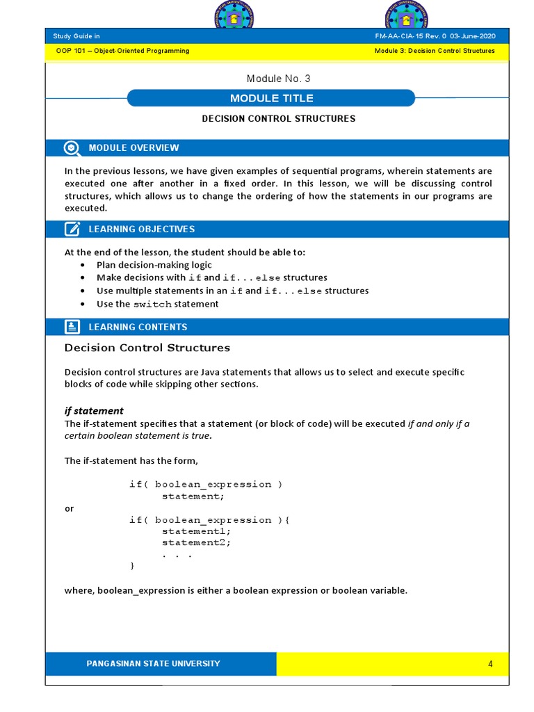 Java Decision Control Structures Guide | PDF | Object Oriented Programming | Computer Science