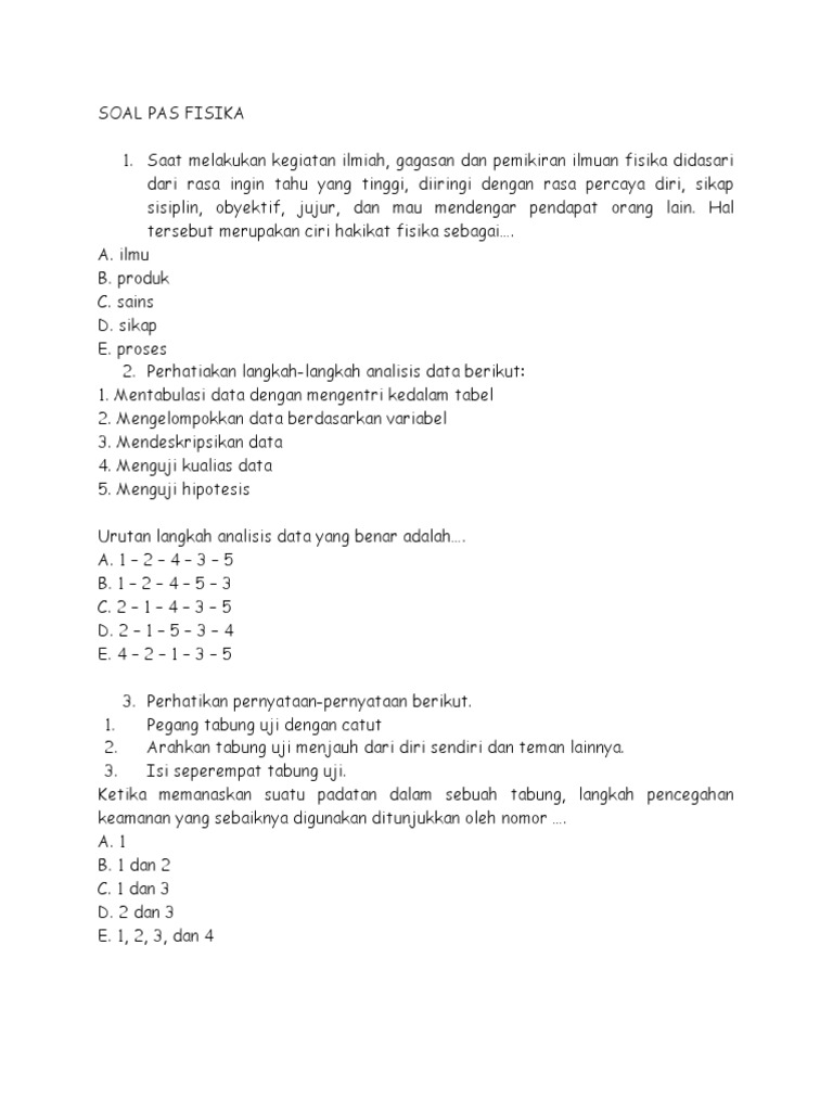 Soal Pas Fisika Kelas X | PDF