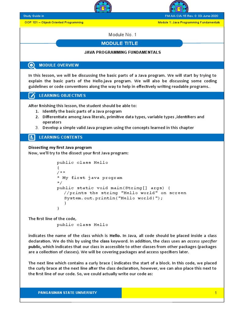 Module 1 2 | PDF | Data Type | Reserved Word