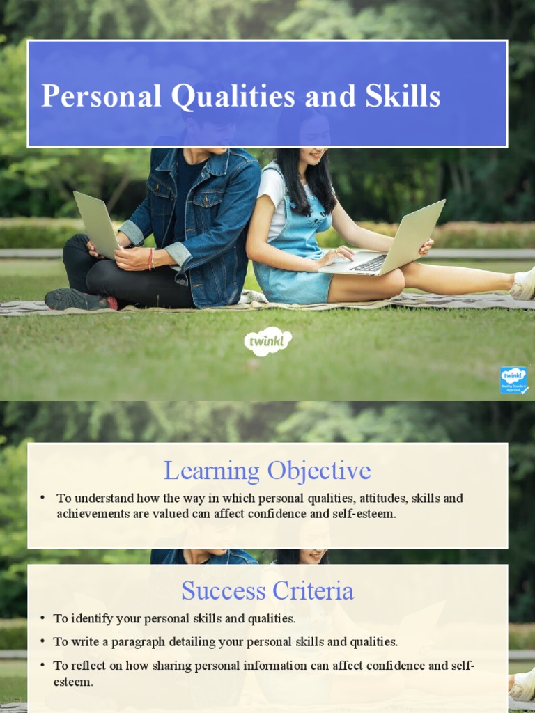 What Are My Qualities and Skills Presentation | PDF | Career & Growth ...