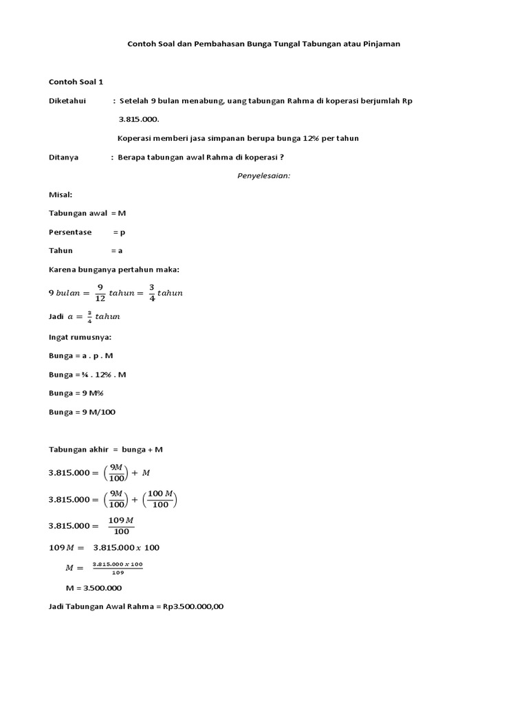 Contoh Soal Aritmatika Sosial | PDF Contoh Soal Aritmatika Sosial | PDF