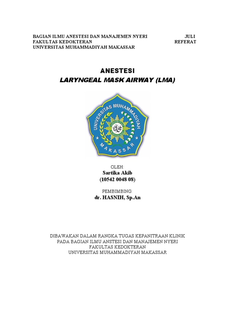 Anestesi dengan Laryngeal Mask Airway | PDF