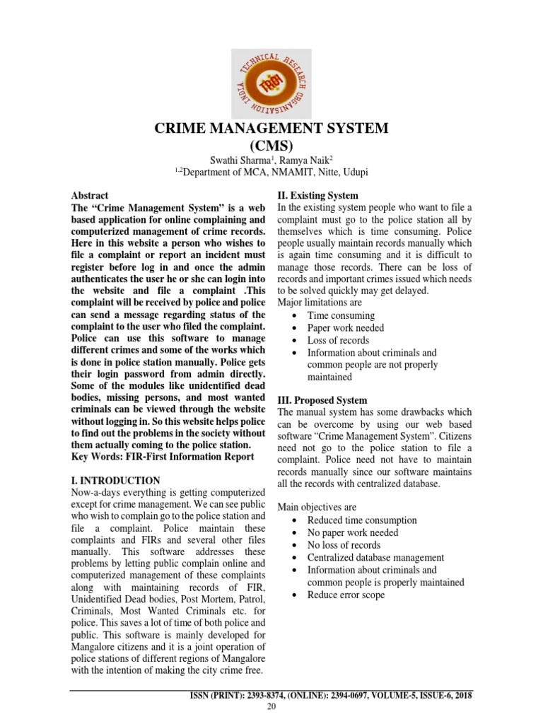 Crime Management System | PDF | Login | Police