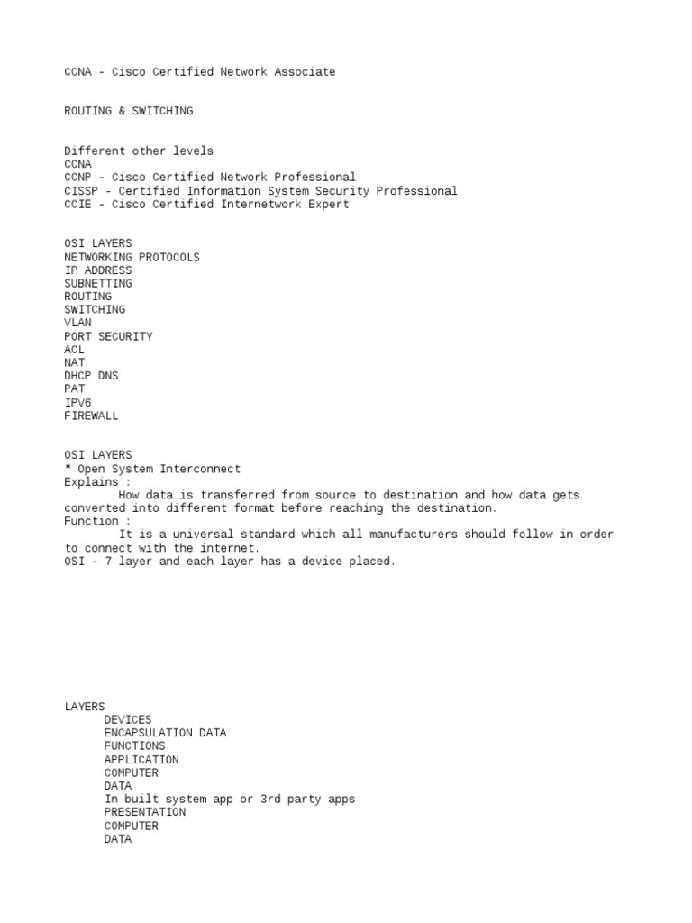 2 Ccna Notes | PDF | Ip Address | Computer Network