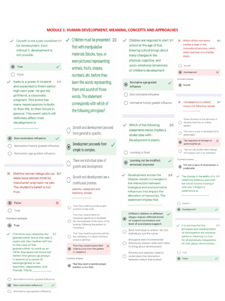 Module 1: Human Development, Meaning, Concepts and Approaches | PDF ...