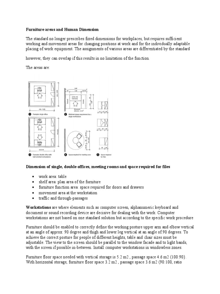 Human Dimensions in Furniture Design | PDF | Pallet | Aisle