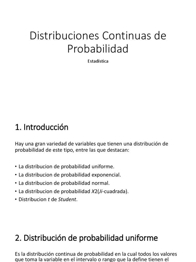 Distribuciones continuas de probabilidad y sus aplicaciones | PDF ...