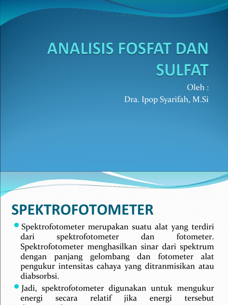 Analisis Fosfat Dan Sulfat | PDF | Griya & Taman | Sains & Matematika