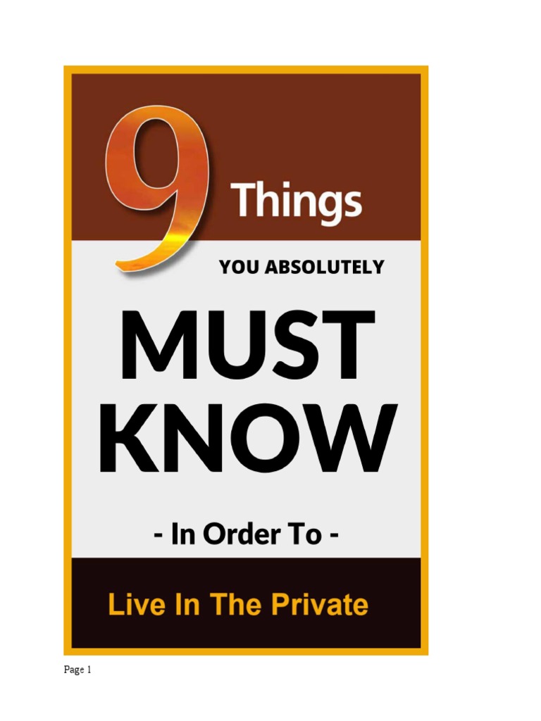 Nine Things To Know Ebook | PDF