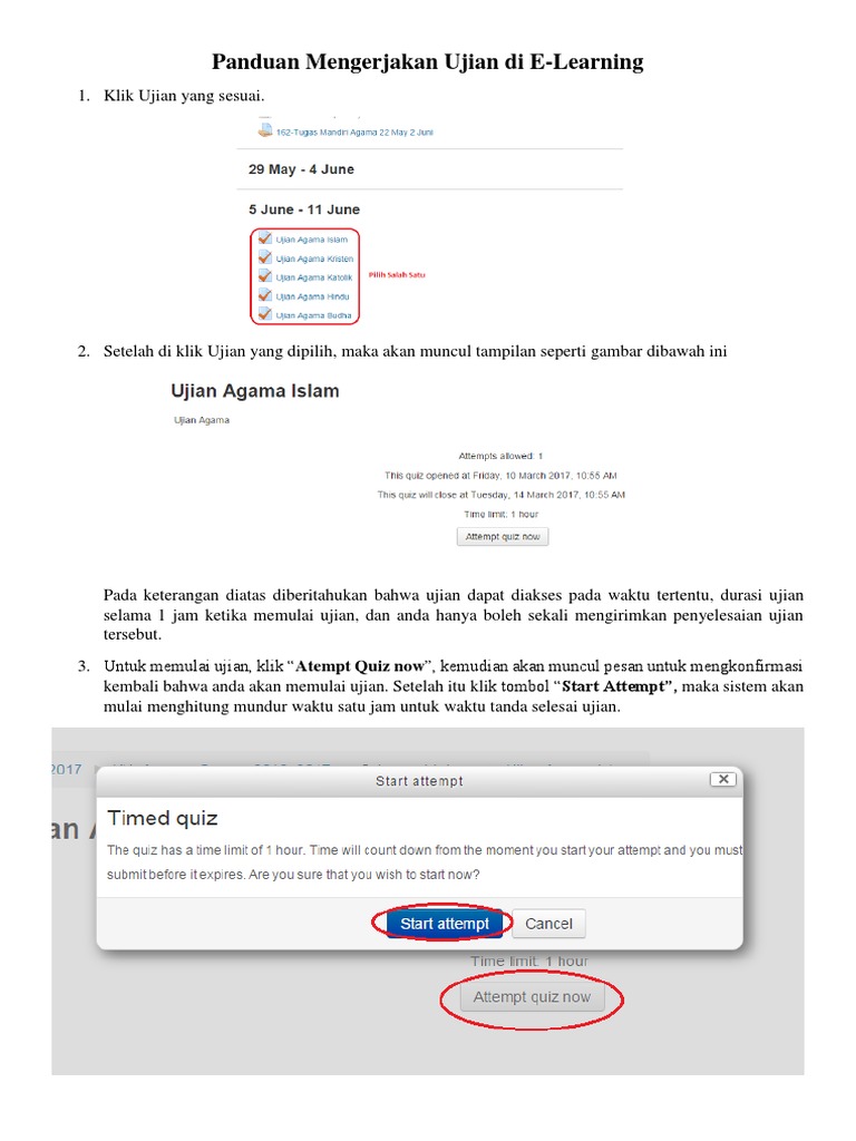 Panduan Elearning Universitas Putera Batam - Mahasiswa 2017 (Mengerjakan Ujian) | PDF ...
