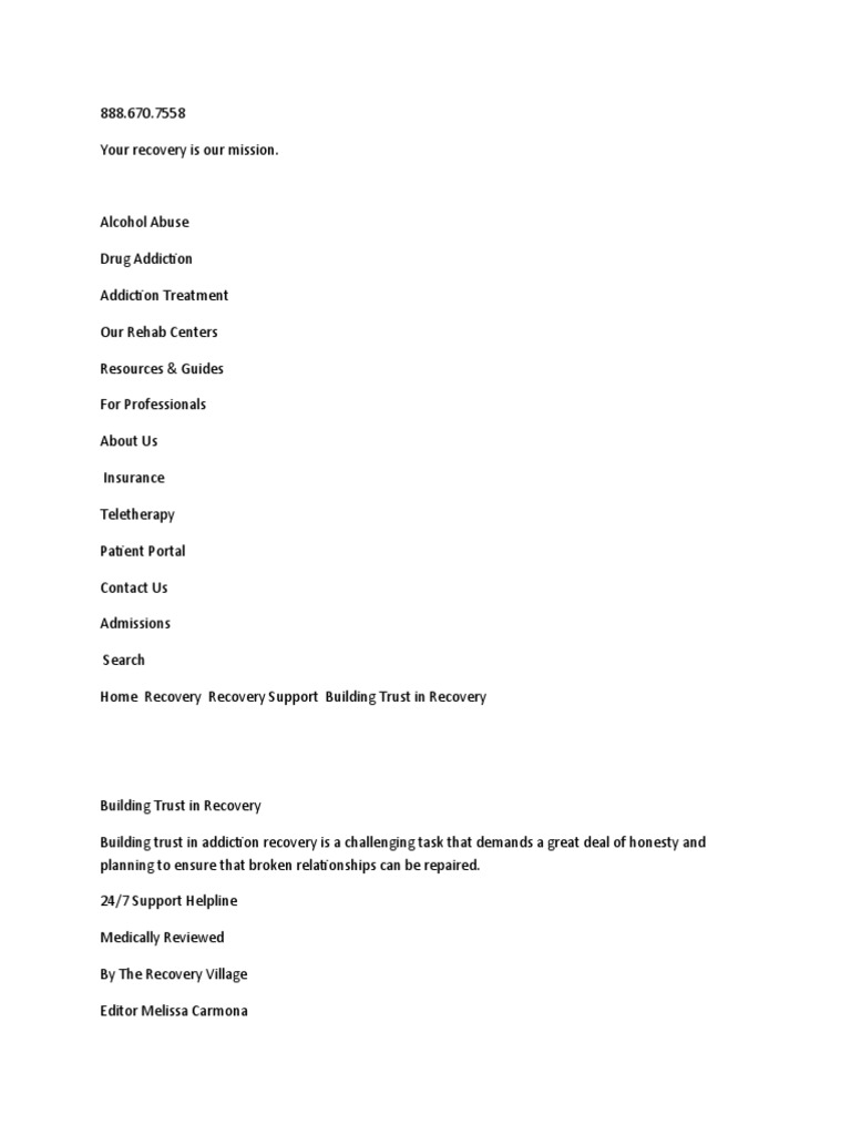 Building Trust | PDF | Substance Use Disorder | Substance Abuse