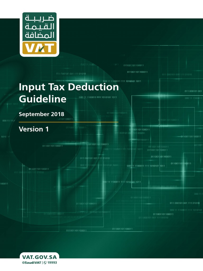 VAT Input Tax Deduction Guideline English | PDF | Value Added Tax | Taxes