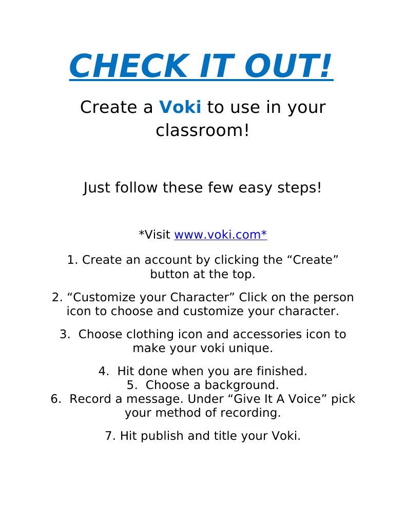 Voki Directions | PDF