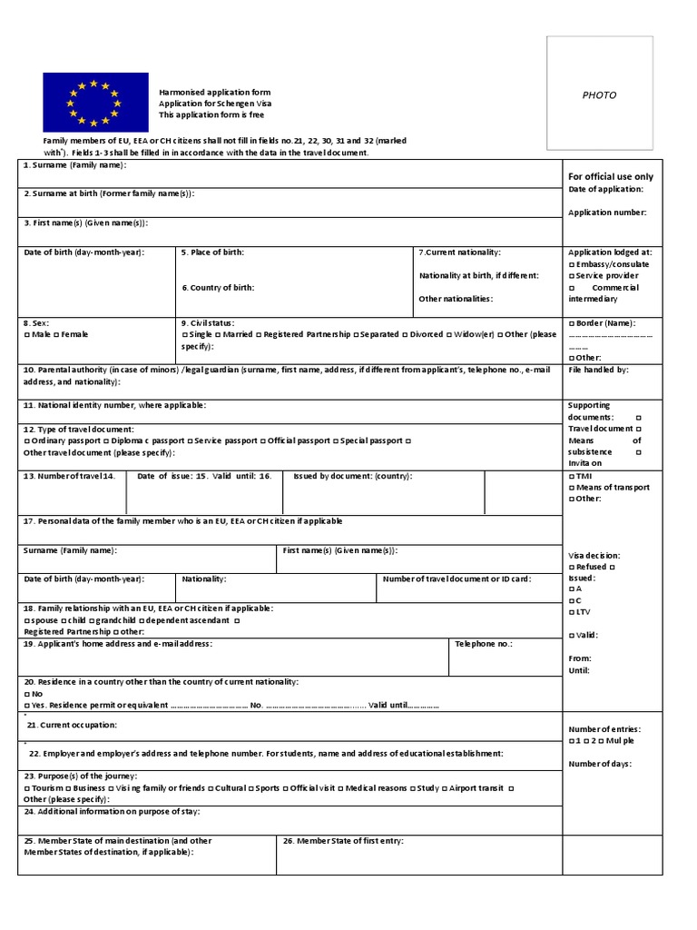 Italy Schengen Visa Application Form | PDF | Travel Visa | Justice