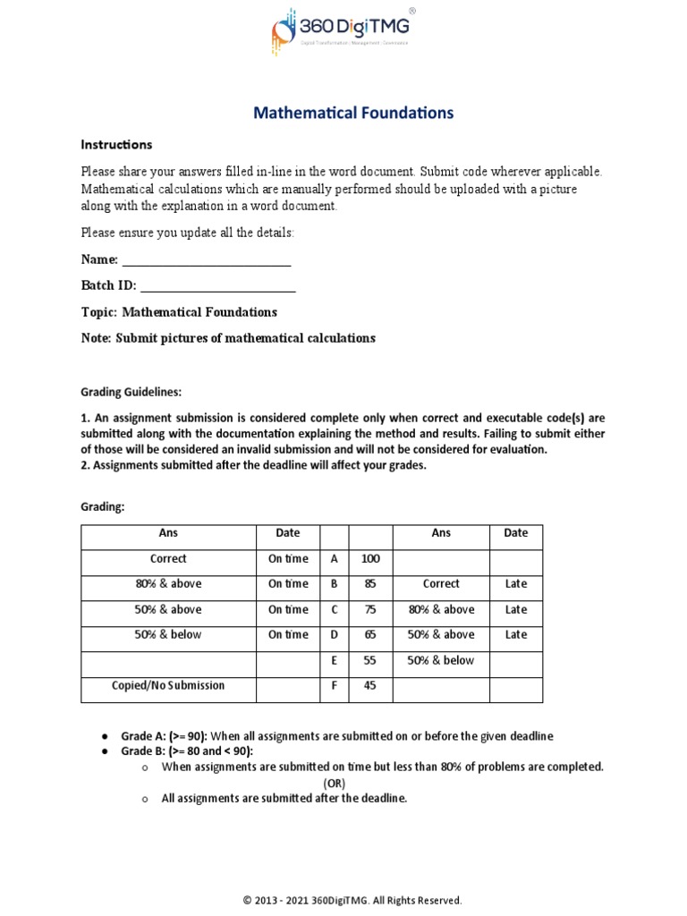 Problem Statement - Mathematical Foundations | PDF | Maxima And Minima ...