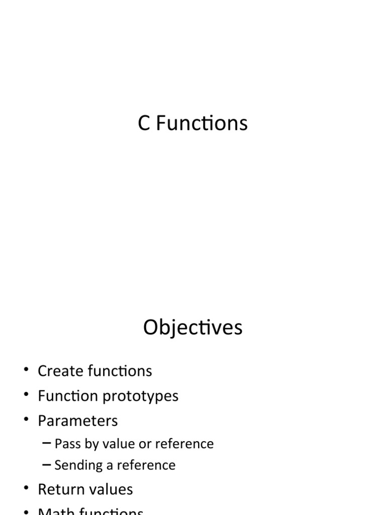 C Functions | PDF | Subroutine | Parameter (Computer Programming)