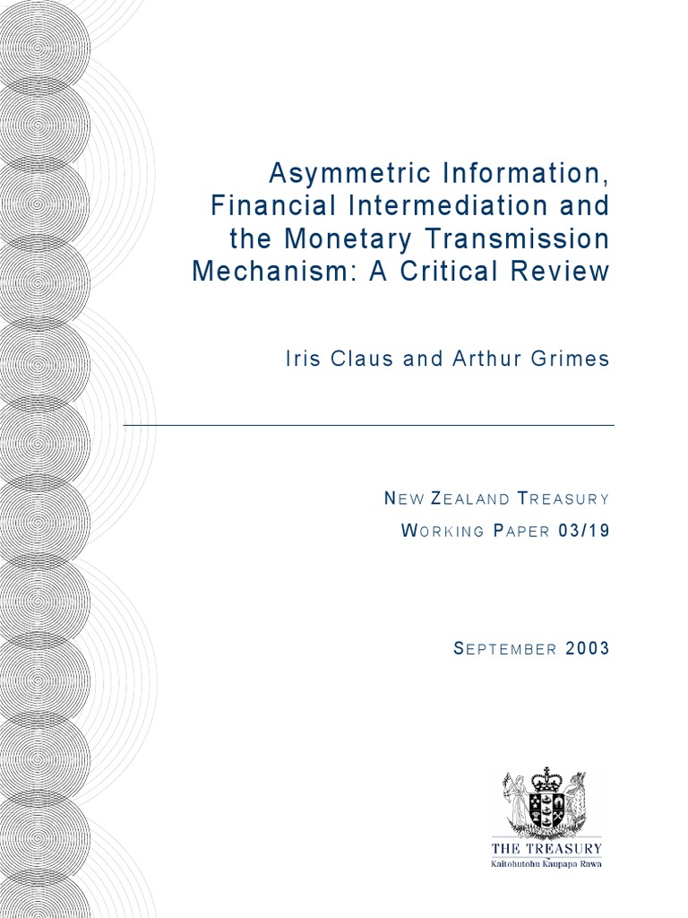 Asymmetric Information Financial Intermediation | PDF | Interest ...