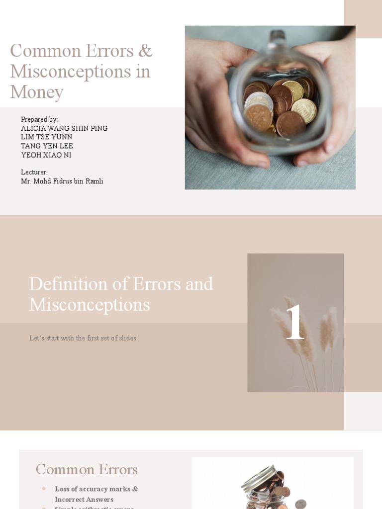 Common Errors and Misconceptions in Money | PDF | Significant Figures ...